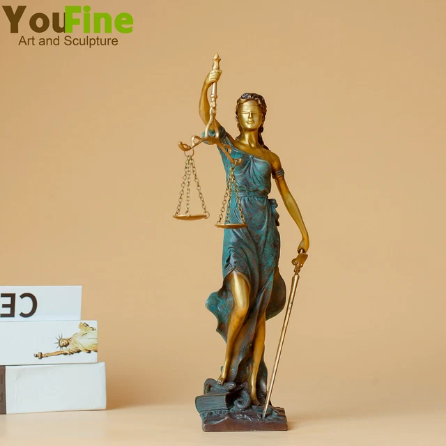 A Large Bronze Statue Of Themis Blind Justice Lady