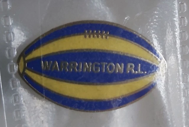 WARRINGTON RUGBY LEAGUE badge 1980's Classic / iconic ball shaped Mint ...