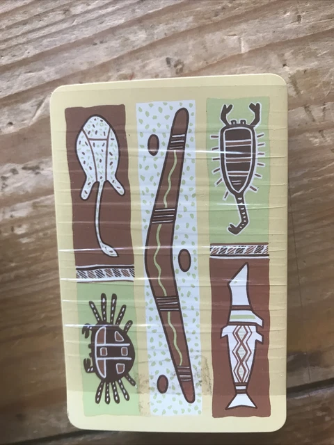 PAIR VINTAGE ABORIGINAL Art 1950s playing cards Hudsons Carlton in ...