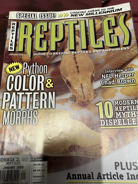 MAGAZINE - REPTILES Jan 2000 Herpetology Python Morphs £2.99 - PicClick UK