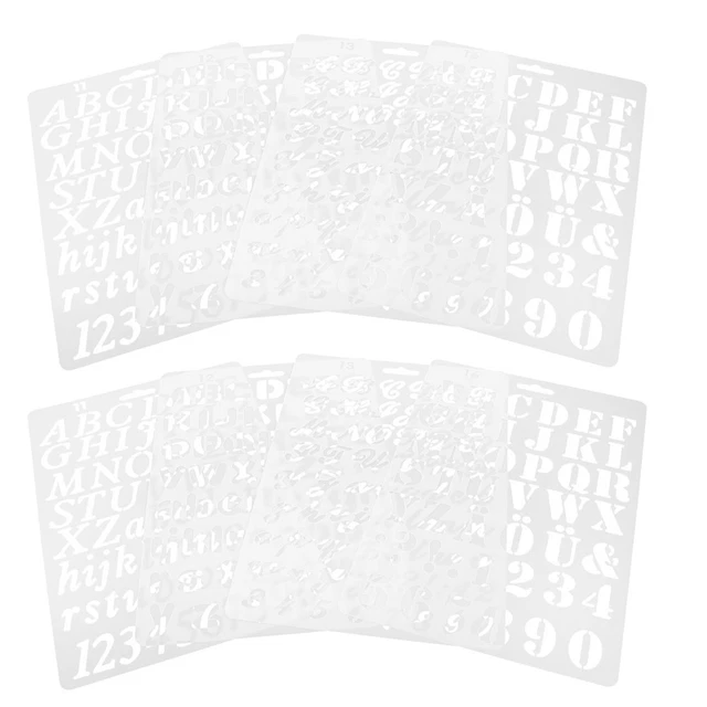 8 PCS TEXT Stencil Stencils for Painting Pattern Letter Large Letters ...
