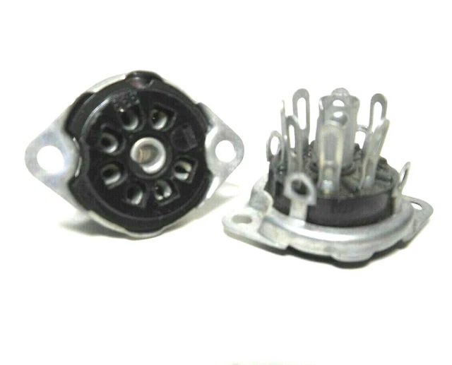 7 PIN MINIATURE Tube Socket NOS IEC USA B7G High Dielectric Black ...