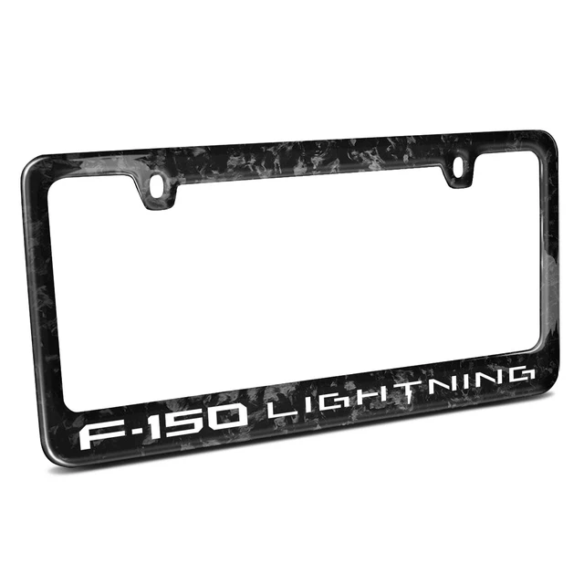 FORD F-150 LIGHTNING Real Black Forged Carbon Fiber License Plate Frame ...