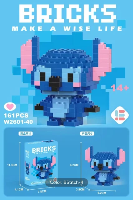 BUILDING BLOCKS CONSTRUCTION Bricks Cute Characters Lilo and Stitch £12 ...