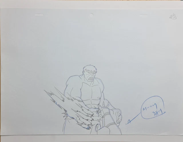MARVEL AVENGERS ASSEMBLE Production Animation Cel Drawing: Hulk - 1492 ...