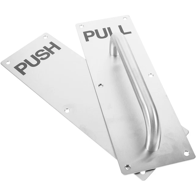 PIASTRE PUSH PULL porta commerciale inox maniglia push-pull manopola ...