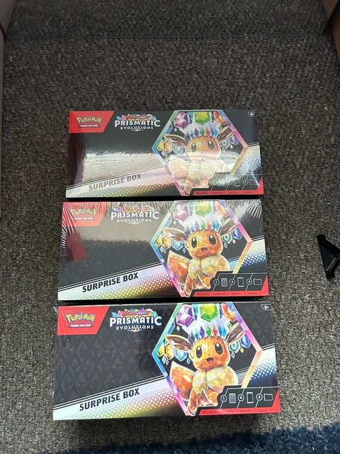 POKÉMON TCG: SCARLET & Violet Prismatic Evolutions Surprise Box x3 - NEW/Sealed EUR 175,68 ...