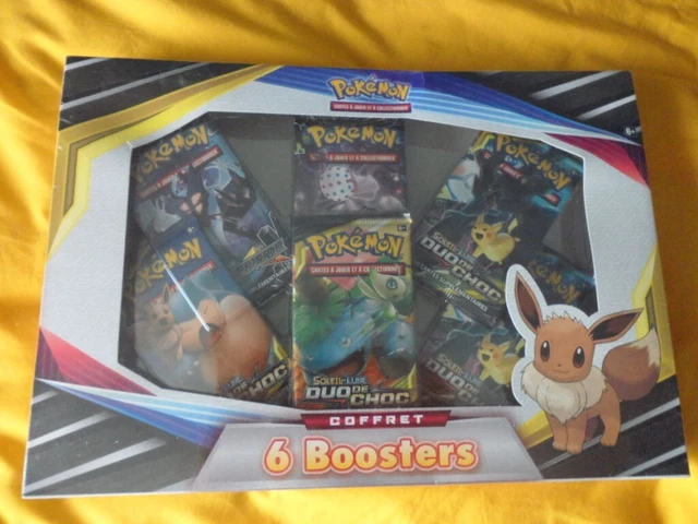 COFFRET POKÉMON 6 Boosters Evoli donc 4 Duo de Choc Scellé d'origine ...
