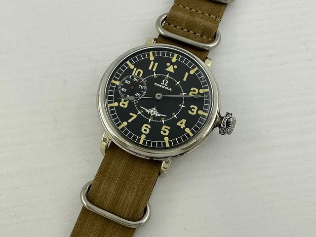 OMEGA LACO AVIATOR FLIEGER Luftwaffe Pilot WW2 Vintage Swiss Watch CAL ...