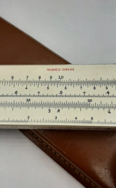VINTAGE SLIDE RULE Hughes-Owens Sun Hemmi Japan 341 3215 With Leather ...