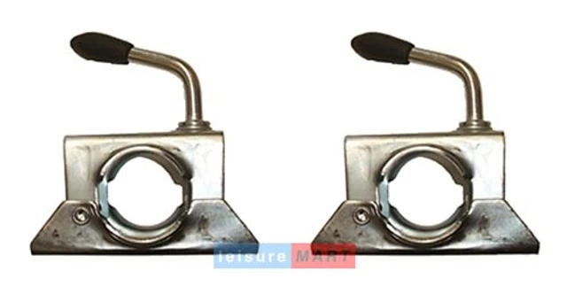 PAIR TRAILER JOCKEY Wheel Split Clamps 34mm for Boat Bracket Stems ...