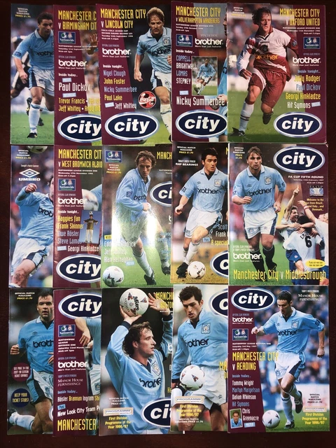 COLLECTION OF MANCHESTER City Football Programmes 1996/97 £4.90 ...