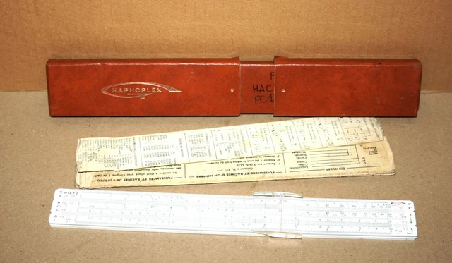 ANCIENNE RÈGLE DE calcul RAPHOPLEX complet avec la notice EUR 29,00 ...