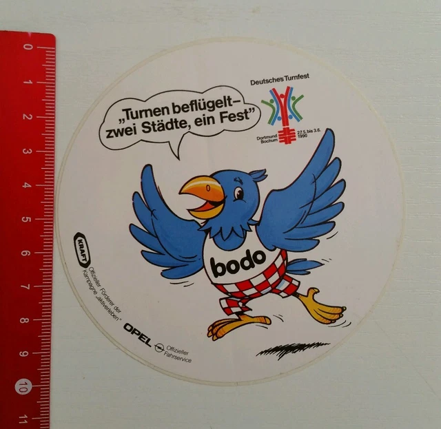 AUFKLEBER/STICKER: DEUTSCHES TURNFEST 1990 - bodo Maskottchen ...