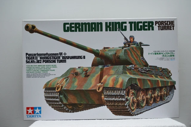 TAMIYA GERMAN KING Tiger Porsche Turret, neu/gebraucht mit Zimmerit ...