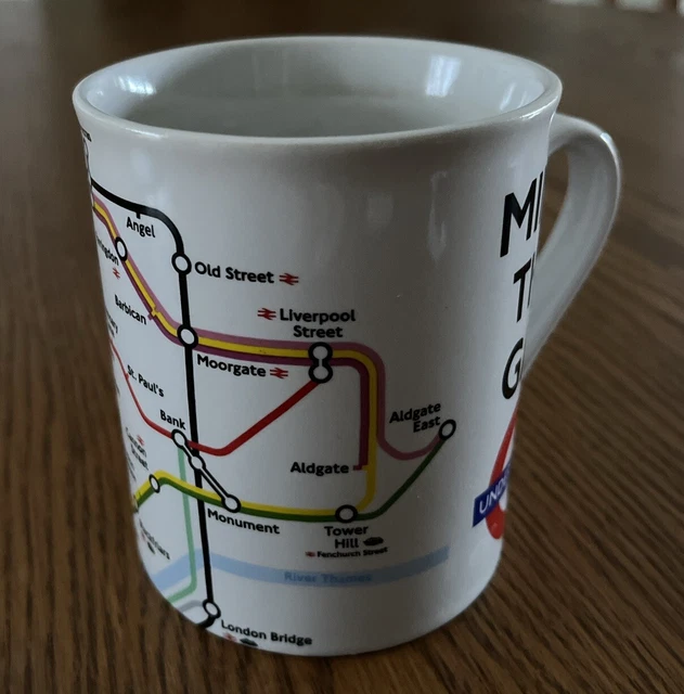LONDON UK UNDERGROUND Tube Map MIND THE GAP Souvenir Ceramic Coffee Tea ...