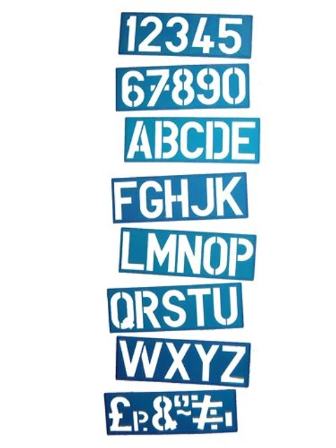 100MM A-Z CAPITAL Letters 0-9 Plastic Stencil Template Kit Poster Sign ...