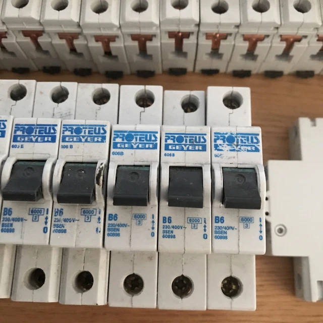 PROTEUS 20 AMP CURVE B 6kA MCB CIRCUIT BREAKER GEYER 620B BLACK CLIP Used £11.00 - PicClick UK