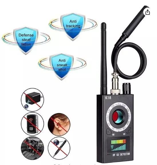 RF SIGNAL DETECTOR Bug Anti-spy Detector Camera Audio Bug Finder GPS ...