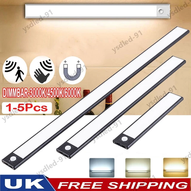 DIMMABLE MOTION SENSOR Under Cabinet Lights LED Magnetic Strip ...