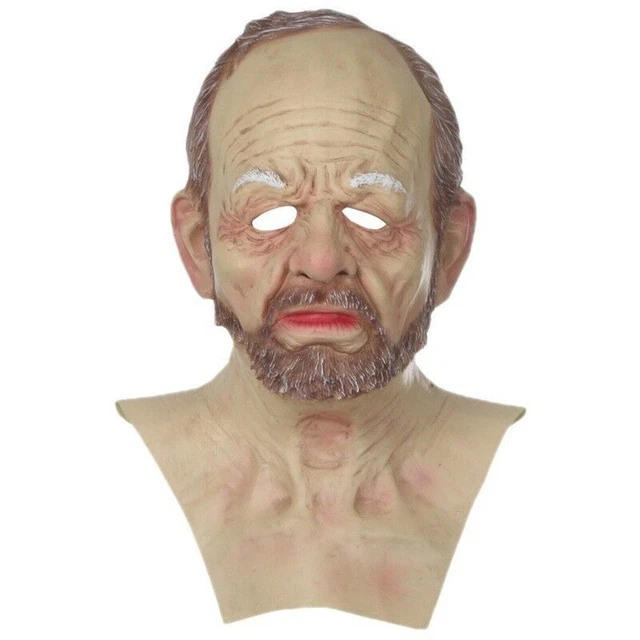 Old Man Mask Latex Halloween Cosplay Party Realistic Full Face Masks