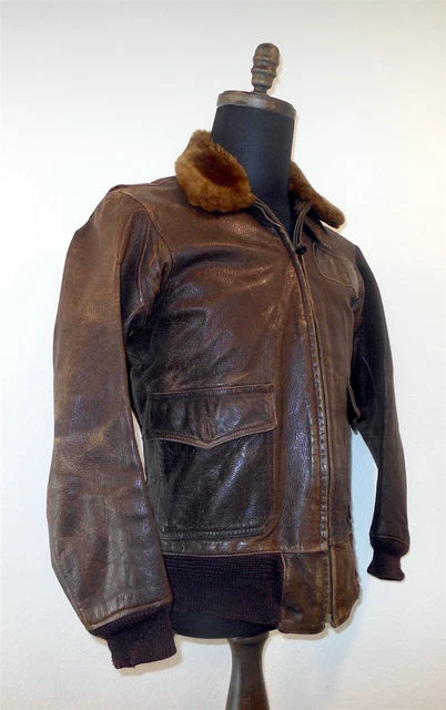 WW2 US NAVY - An-J-3A Leather Pilot Flight Jacket - Monarch - Named ...