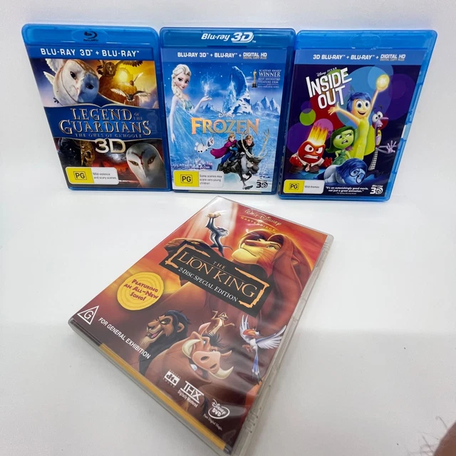 DISNEY COLLECTION DVD Kids Movie Bundle x 4 Frozen, Lion King, Inside ...
