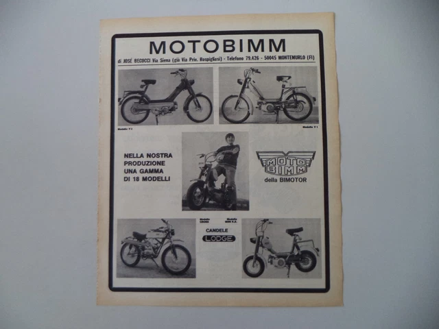 ADVERTISING PUBBLICITÀ 1970 MOTO BIMM V2/V1/CROSS/MINI KS 50 EUR 3,80 ...