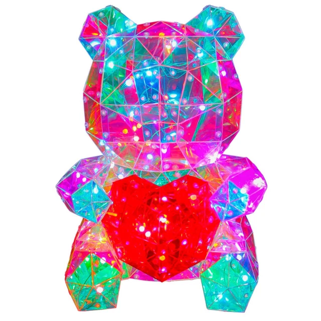 HOLOGRAPHIC RGB LED Lights Music Interactive Night Light Galaxy Bear ...