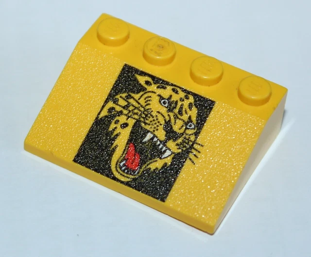 LEGO YELLOW SLOPE with Roaring Cheetah Head Pattern ref 3297px5 set ...
