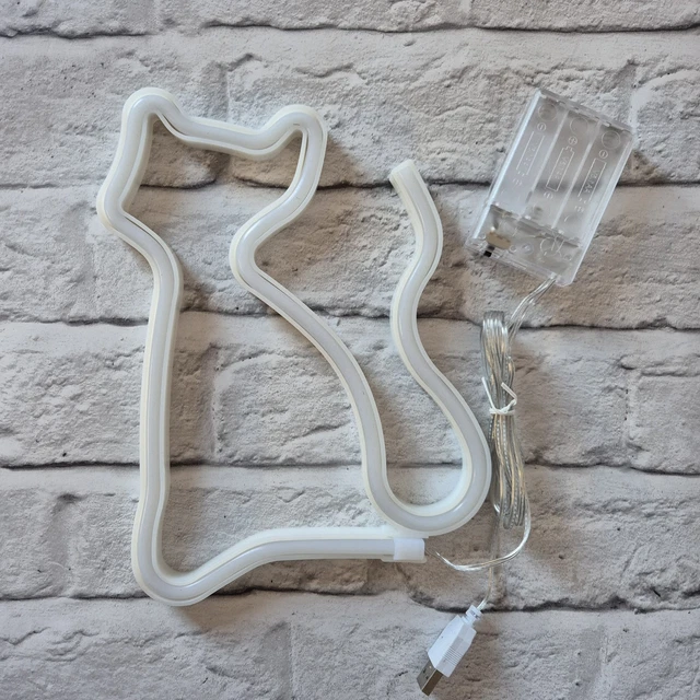 CAT SHAPED PINK Neon Light - Battery or USB Operated £6.52 - PicClick UK