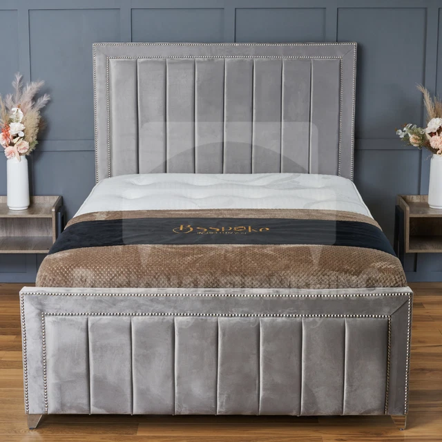 LUXURY HILTON BUMPER Bar Panel Bed Frame With Beads Chesterfield 48 ...