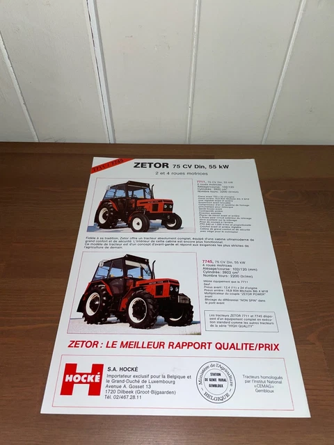 BROCHURE PROSPEKT PROSPECTUS TRACTEUR ZETOR 7711-7745 tractor-traktor-ursus-ih EUR 9,99 ...
