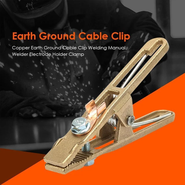 COPPER EARTH GROUND Electrode Holder Earth Ground Cable Clip Crocodile ...