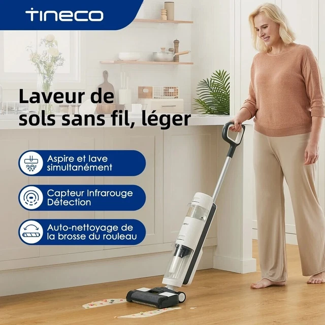 TINECO ASPIRATEUR DE Sol Intelligent sans Fil Multi-Surfaces Humide et ...