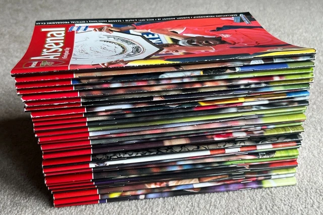 FULL SET OF 29 2002/2003 Arsenal FC Home Match Programmes incl FA Cup ...