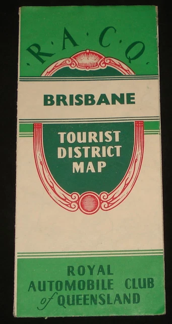 VINTAGE RACQ Brisbane Tourist District Map Royal Automobile Club $14.99 ...