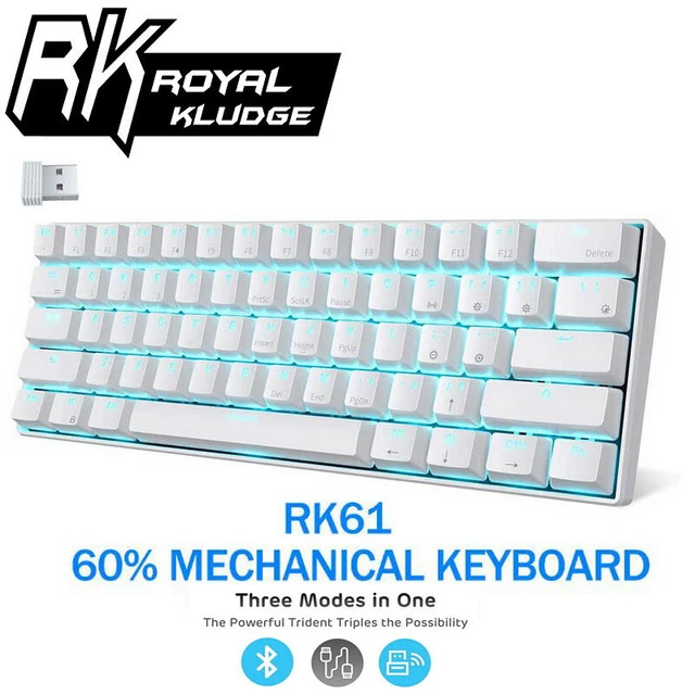 ROYAL KLUDGE RK61 Tri-Mode Wireless Mechanical BROWN SWITCH Keyboard USB24_WBRI £34.92 - PicClick UK