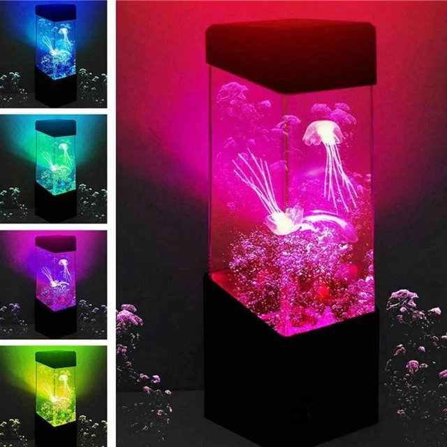 JELLYFISH NEON ELECTRIC LED Mood Aquarium Desk Home Bedroom Decor USB ...