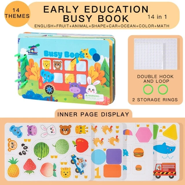 SENSORY STORY BOOK Cartoon Shape Matching Toy Books Kids Fine Motor ...