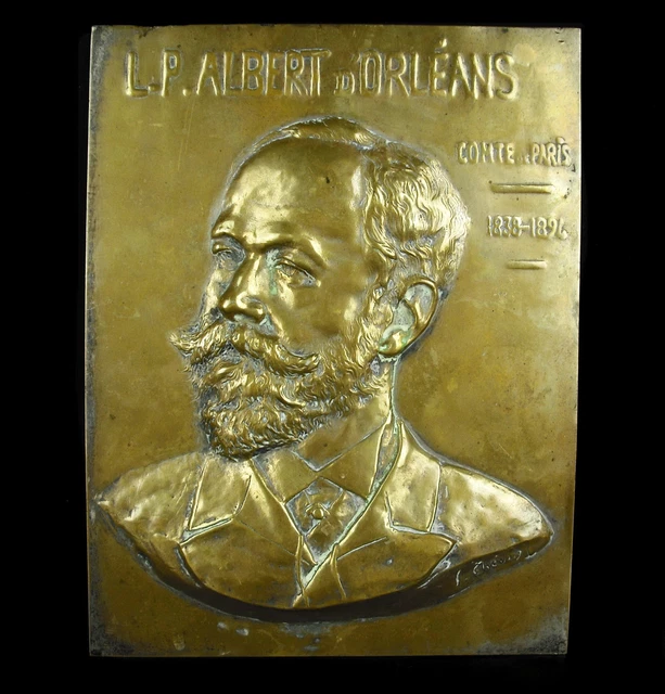 LOUIS PHILIPPE ALBERT d'Orléans Comte de Paris portrait en bas relief ...