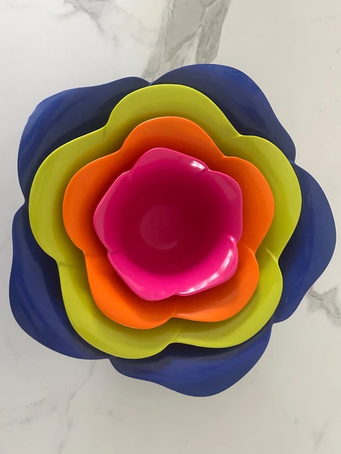 ZAK! DESIGNS 4 Saladiers fleurs Gigogne Plastique mélamine pop style ...