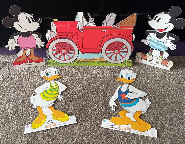 VINTAGE 1977 DISNEY Mickey & Minnie Mouse Donald Daisy Duck Paper Dolls ...