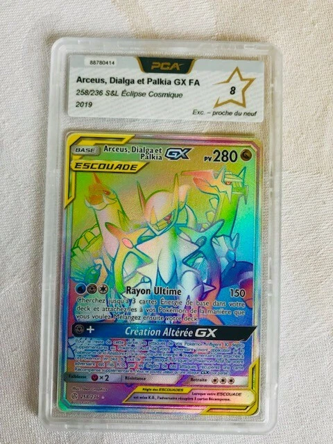 CARTE POKÉMON ARCEUS, Dialga & Palkia GX FA 258/236 S&L Éclipse Cosmique PCA 8 EUR 140,00 ...