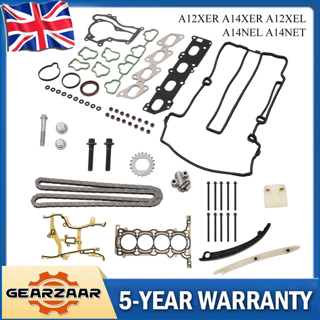 HEAD GASKET SET Bolt Timing Chain Kit Fits Vauxhall Corsa 1.2 1.4 ...