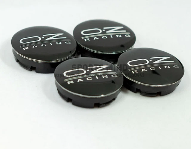 4X56MM OZ RACING Black Decals Wheel Center Caps Emblems Rim Caps Hubcap ...