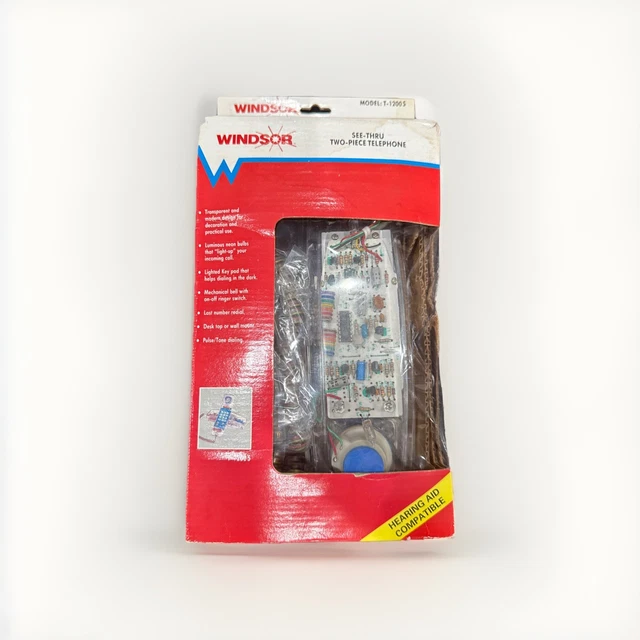 VINTAGE WINDSOR TRANSPARENT Clear Telephone Landline T-1200 S- New Old ...