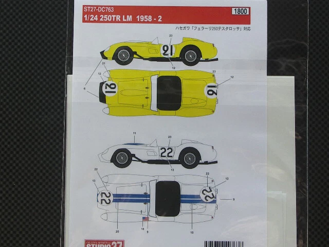 [ STUDIO 27 Decal ] Autocollant 1/24 Ferrari 250TR LM sebring 1958 pour ...