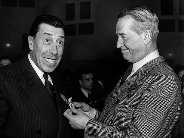 FERNANDEL ACTOR, FRANCE Maurice Chevalier congratulates being- 1953 Old ...