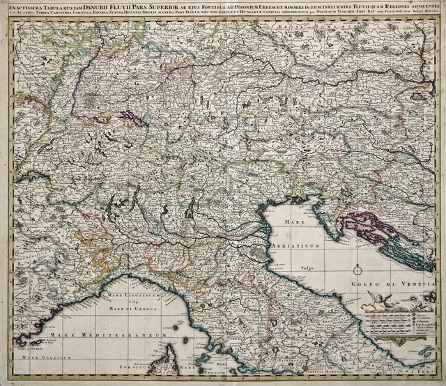 MITTELEUROPA NORDITALIEN ORIGINAL Kupferstich Landkarte Visscher 1700 EUR 300,00 - PicClick DE